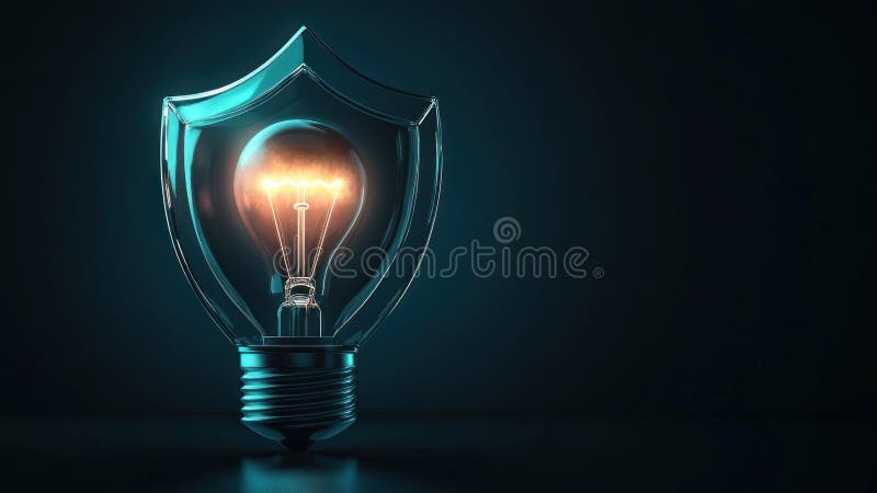 Protected Innovation stock illustration. Illustration of bulb - 373596271