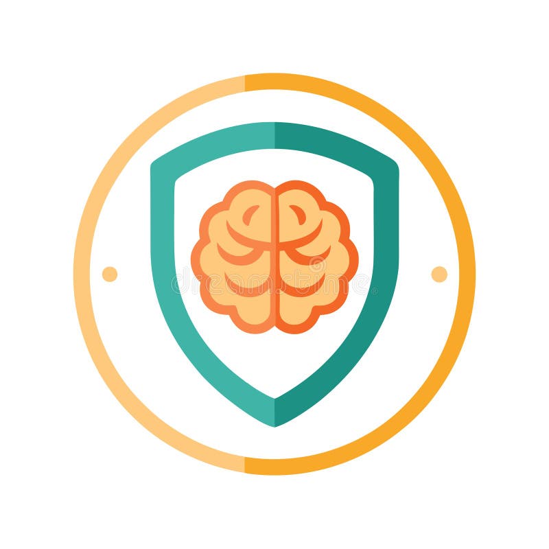 Protected Intellect: Brain Illustration within Shield and Circle ...