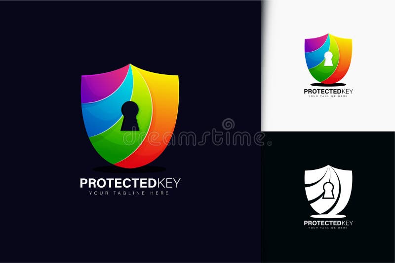 Protected Key Logo Design with Gradient Stock Vector - Illustration of ...