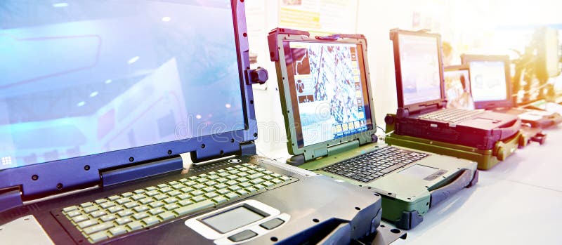 Rugged Industrial Computers and Laptops Stock Image - Image of ...