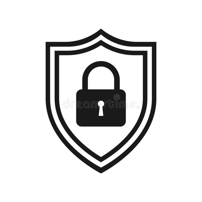 Protected Internet Graphic Black and White Icon Stock Vector ...