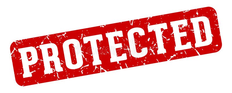 Protected Rectangular Sign. Protected Stamp Stock Vector - Illustration ...