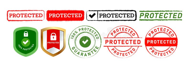 Protected Rubber Stamp and Shield for Guard Security Safe Privacy ...
