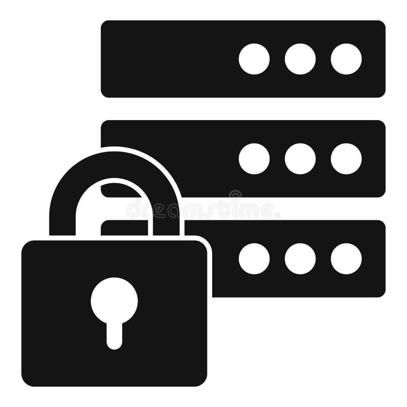 Protected Server Icon, Simple Style Stock Vector - Illustration of ...