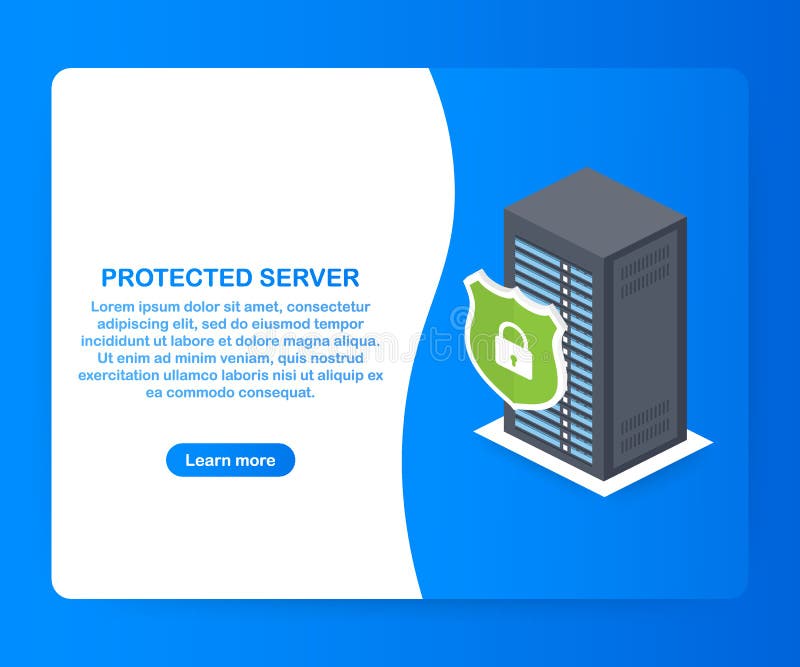 Protected Server Isometric Database Protection Concept Server Room