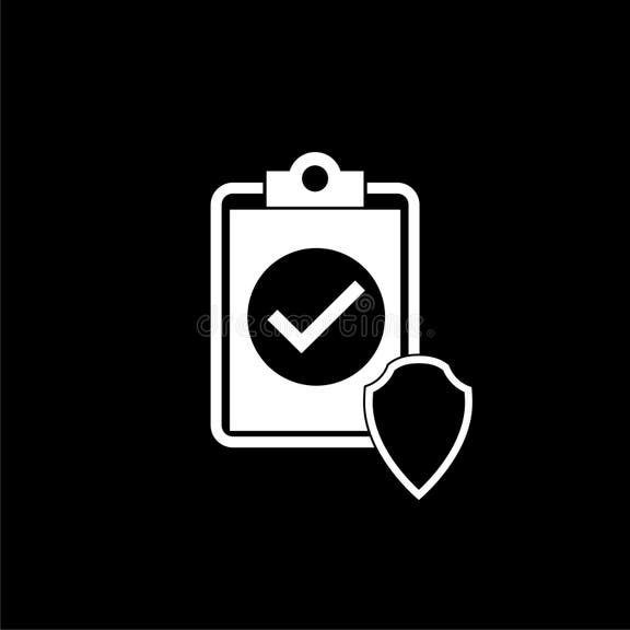 Protected Shield Audit Icon Isolated on Dark Background Stock Vector ...