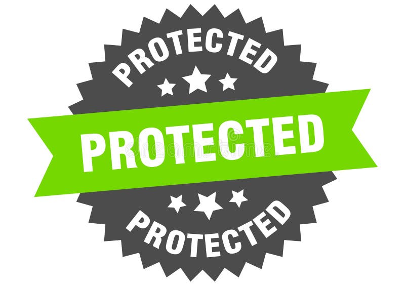 Protected Sign. Protected Circular Band Label. Protected Sticker Stock ...