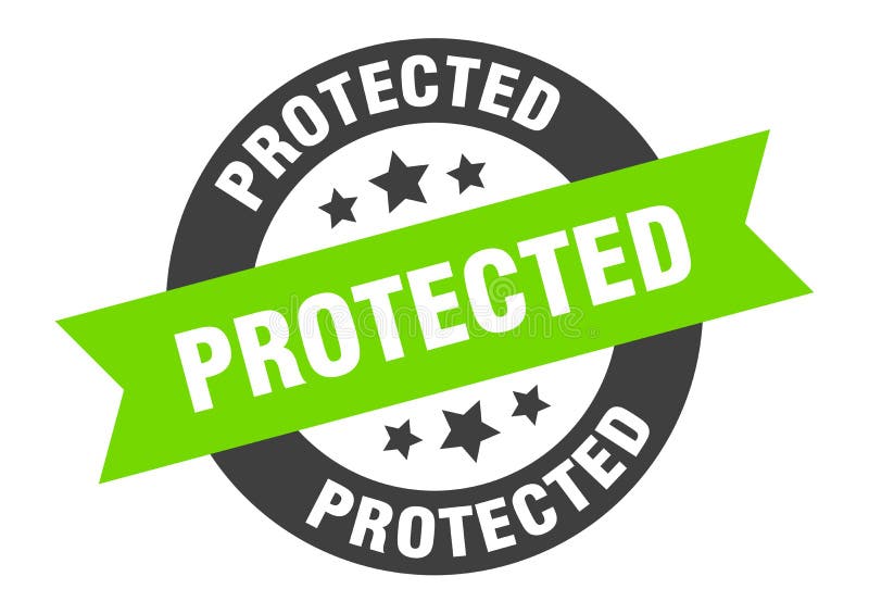 Protected Sign. Protected Circular Band Label. Protected Sticker Stock ...