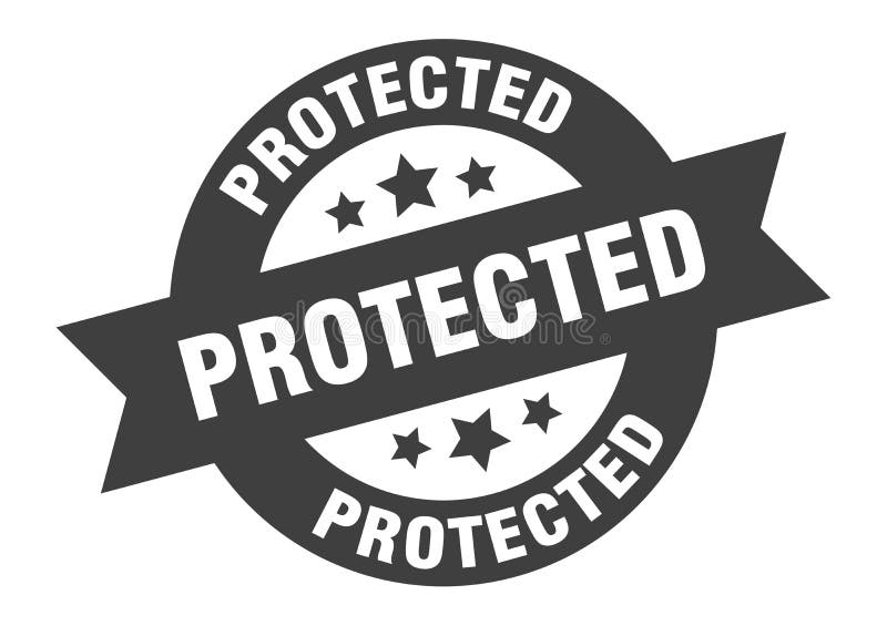 Protected Sign. Protected Round Ribbon Sticker Stock Vector ...