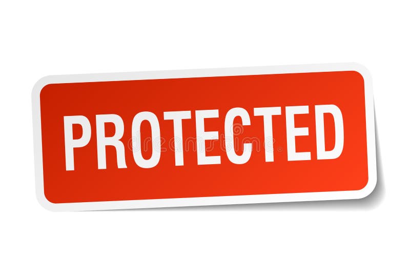 Protected sticker stock vector. Illustration of sign - 120119933