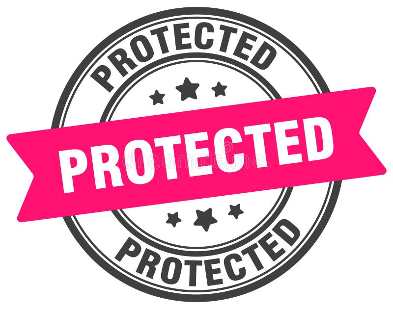 Protected Stamp. Protected Label on Transparent Background. Round Sign ...