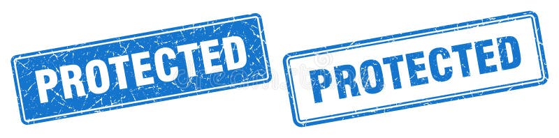 Protected Stamp Set. Protected Square Grunge Sign Stock Vector ...
