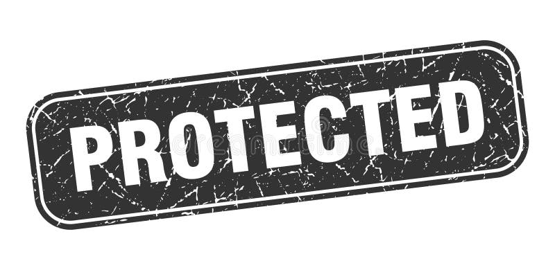 Protected Stamp. Protected Square Grungy Isolated Sign Stock Vector ...