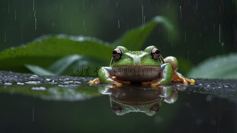 Protected from the Storm: Spencerâ€™s River Tree Frog in a Misty ...