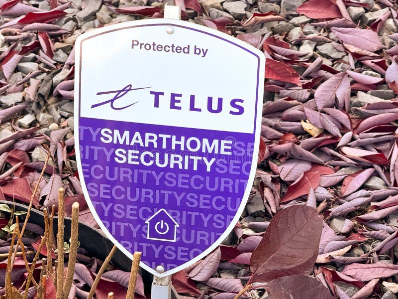 A Protected by Telus Sign Smart Home Security Editorial Photography ...