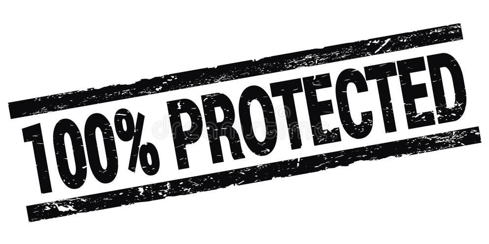 100 PROTECTED Text on Black Rectangle Stamp Sign Stock Illustration ...