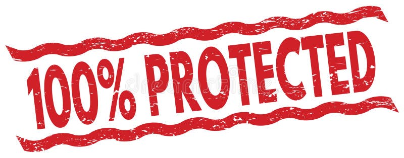 100 PROTECTED Text on Red Lines Stamp Sign Stock Illustration ...