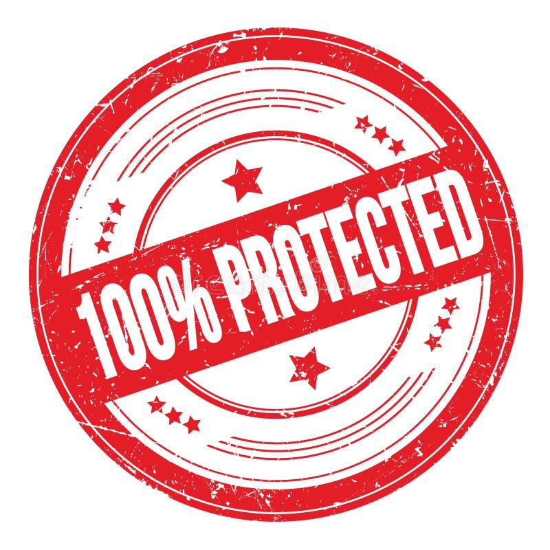 100 PROTECTED Text on Black Red Sticker Stamp Stock Illustration ...