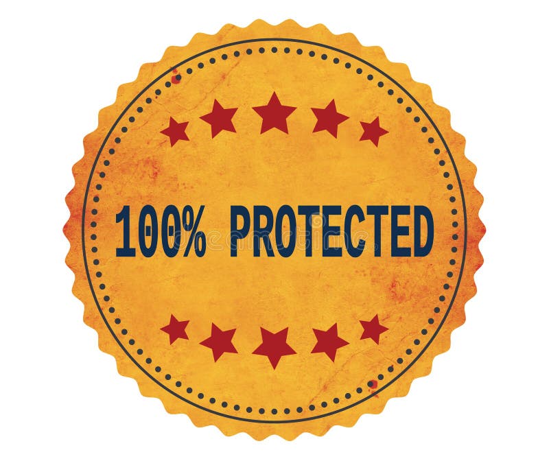 100 -PROTECTED Text, on Vintage Yellow Sticker Stamp. Stock ...