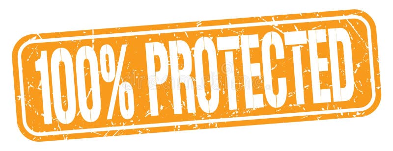 100 PROTECTED Text Written on Orange Stamp Sign Stock Illustration ...