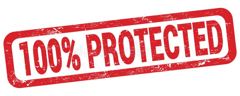 100 PROTECTED Text Written on Red Rectangle Stamp Stock Photo - Image ...