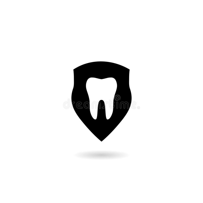 Protected Tooth Icon with Shadow Stock Vector - Illustration of dental ...