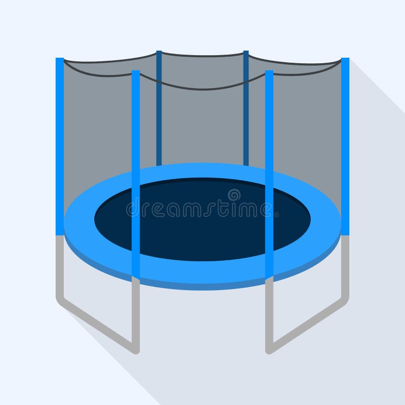 Protected Trampoline Icon, Flat Style Stock Vector - Illustration of ...