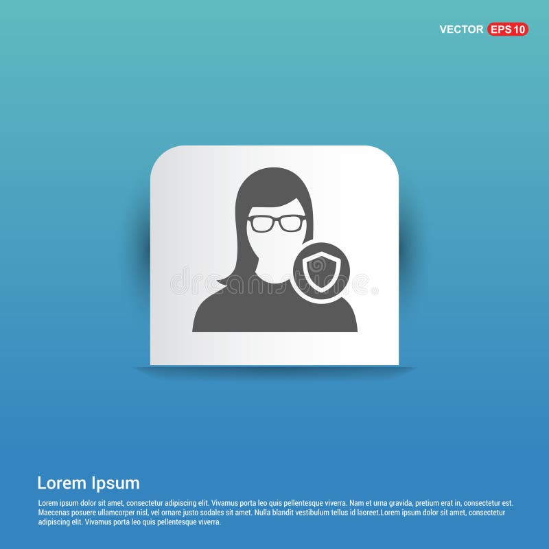Protected User Icon - Blue Sticker Button Stock Vector - Illustration ...