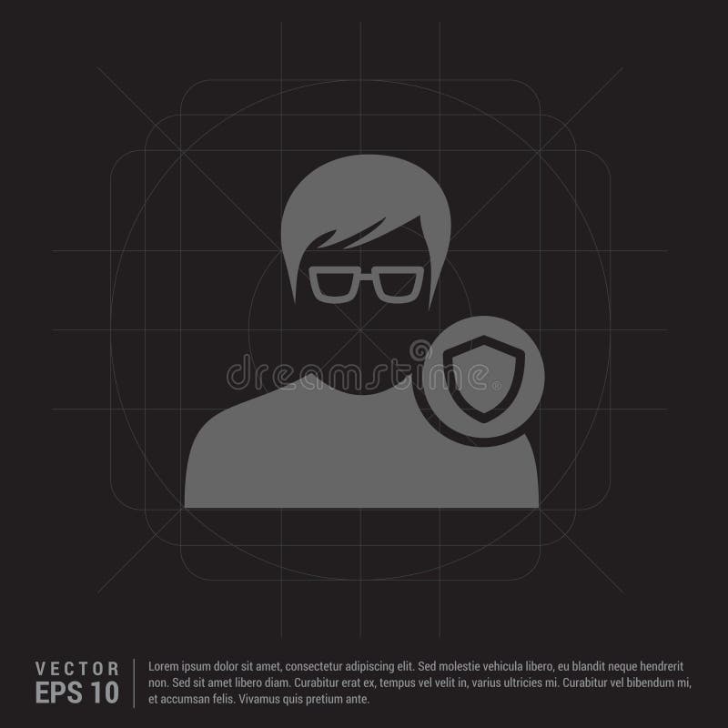 Protected user icon stock vector. Illustration of comment - 122484970