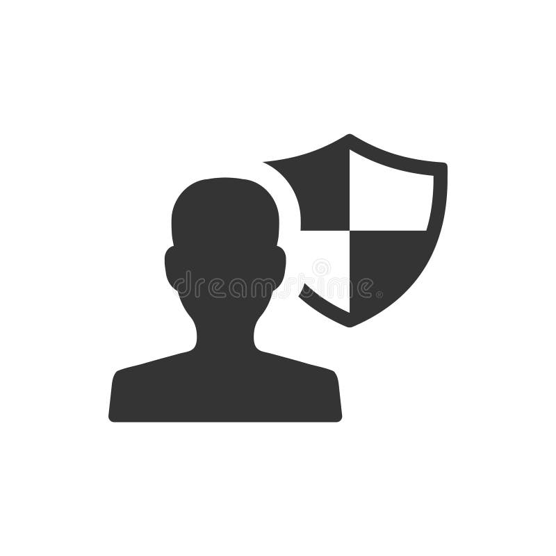 Protected User icon stock vector. Illustration of stick - 129166516