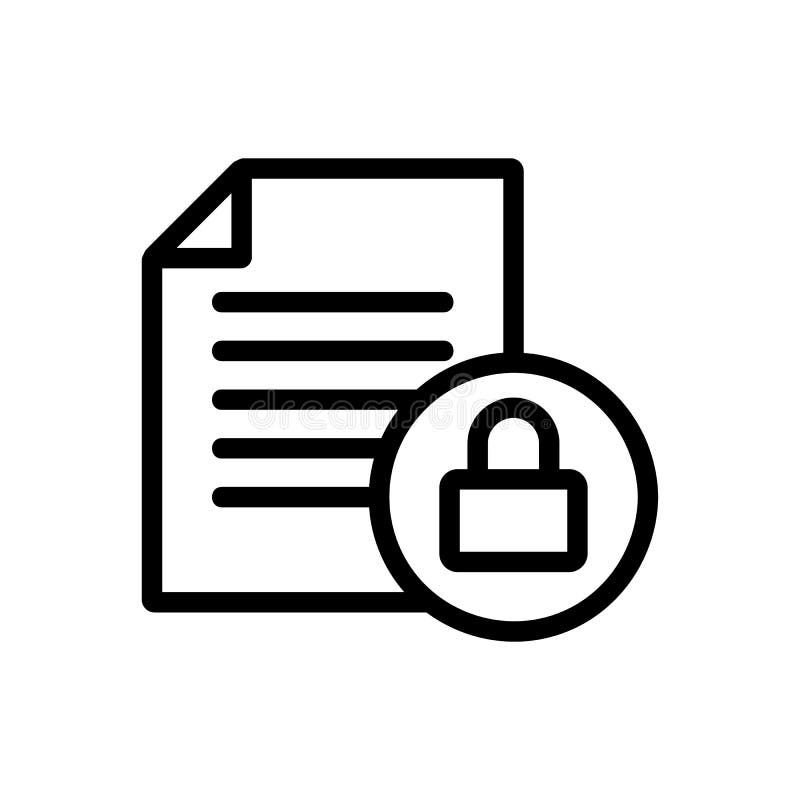 Protected Vector Icon File. Isolated Contour Symbol Illustration Stock ...