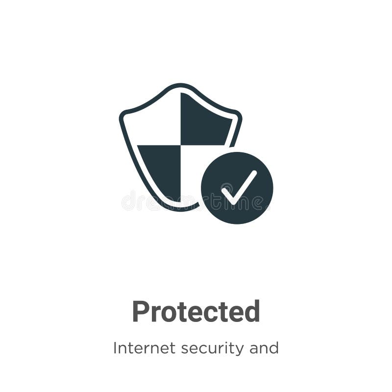 Protected Vector Icon on White Background. Flat Vector Protected Icon ...