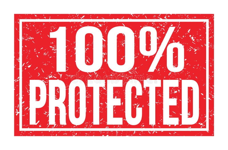100 PROTECTED, Words on Red Rectangle Stamp Sign Stock Illustration ...