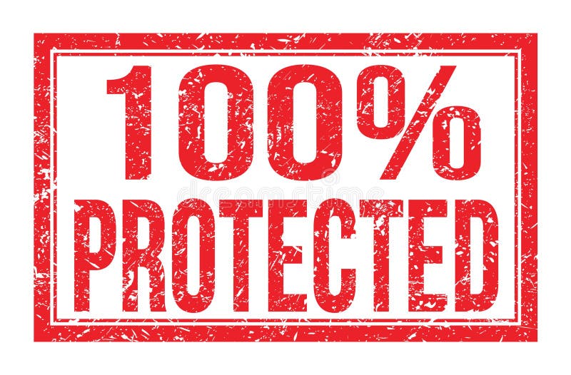 100 PROTECTED, Words on Red Rectangle Stamp Sign Stock Illustration ...