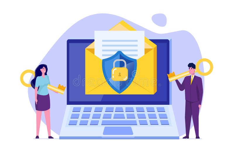 Protecting Computer Data, Email Encryption Concept. Stock Vector ...