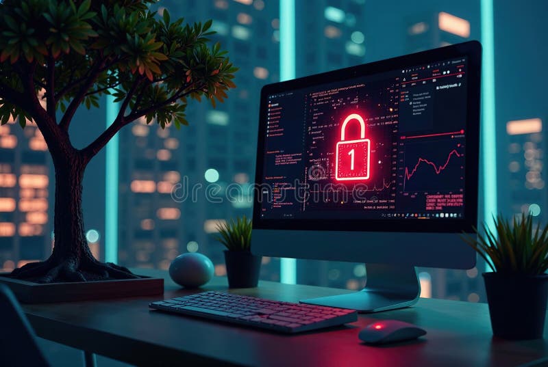 Protecting Digital Assets a Dramatic Minimalist Illustration of ...