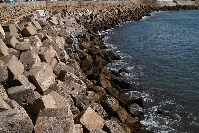 Protecting a Dock with Concrete Blocks Stock Photo - Image of protect ...