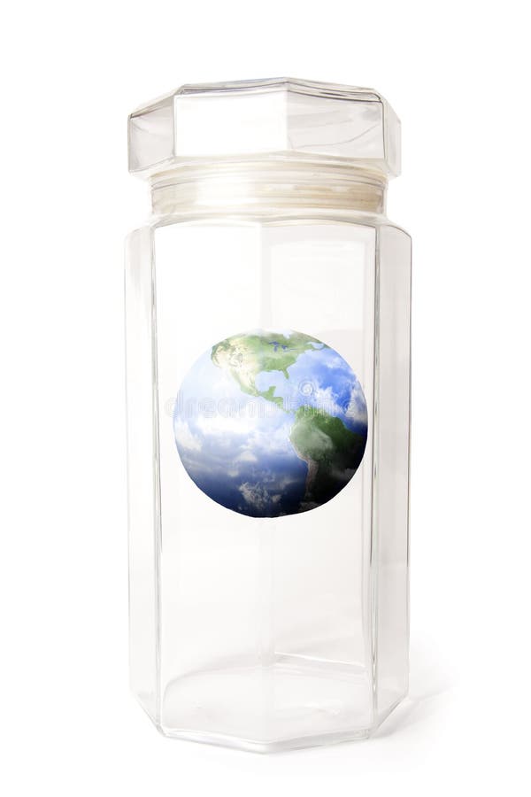 Plastic Water Bottle with Earth Inside Stock Image - Image of recycle ...