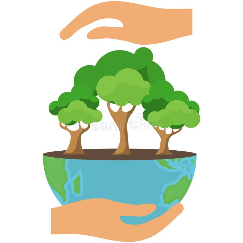 Trees And Earth. Planet And Forest. Earthly Nature. Earth Day In Stock ...