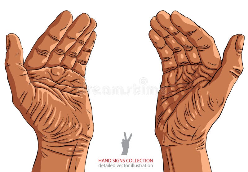 Cupped Hands Drawing Stock Illustrations – 242 Cupped Hands Drawing ...