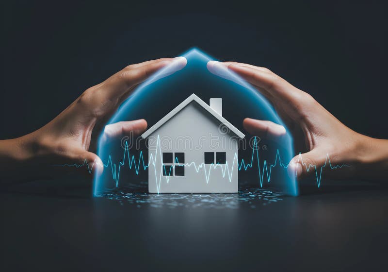 Protecting Home with Hands and Shield Safe House Security Concept Stock ...