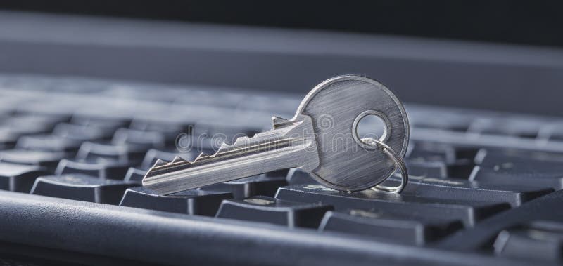 Protecting Personal Data and Money , Key on Computer Keyboard Stock ...