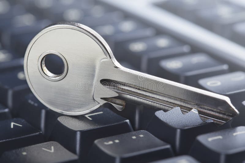 Protecting Personal Data and Money , Key on Computer Keyboard Stock ...