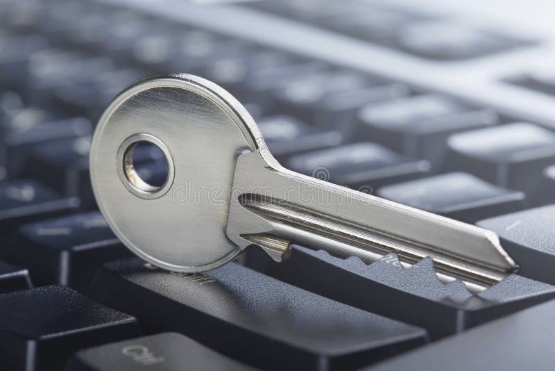 Protecting Personal Data and Money , Key on Computer Keyboard Stock ...