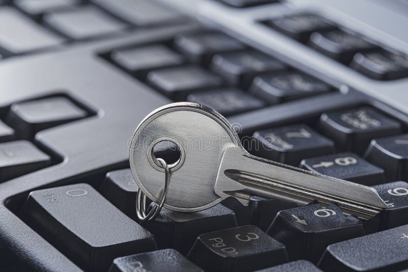 Protecting Personal Data and Money , Key on Computer Keyboard Stock ...