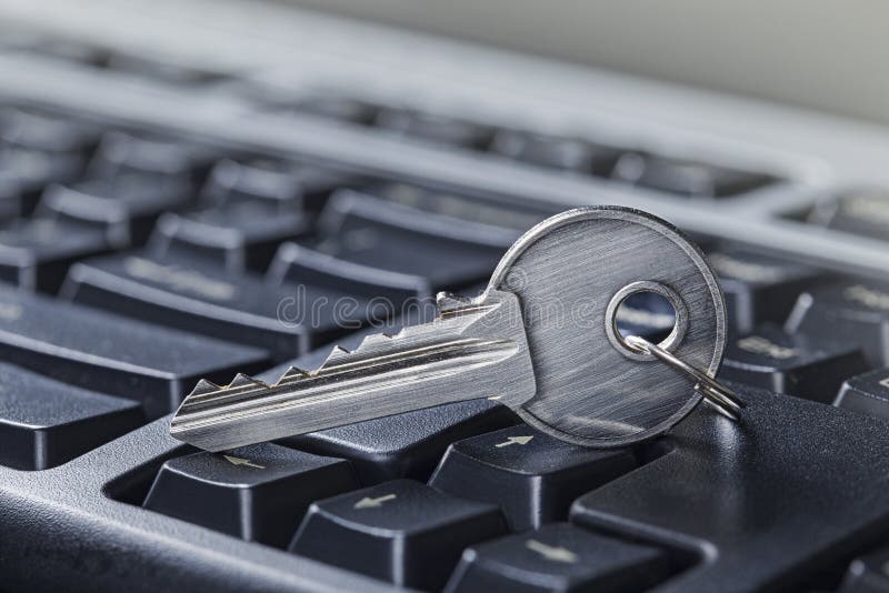 Protecting Personal Data and Money , Key on Computer Keyboard Stock ...