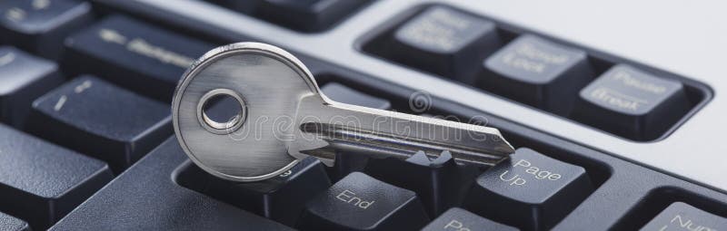 Protecting Personal Data and Money , Key on Computer Keyboard Stock ...
