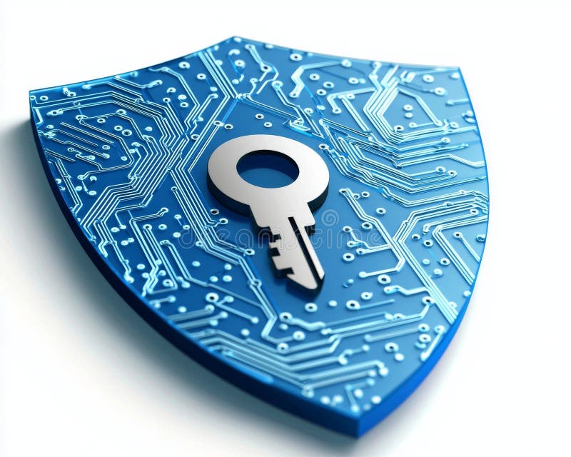 Protecting Private Information with a Blue Shield Lock Concept. Stock ...