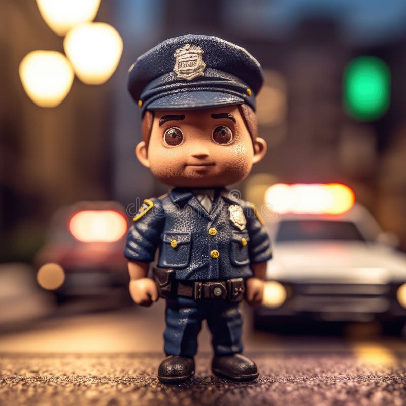 Protecting and Serving: a Realistic Police Officer in Action. Stock ...