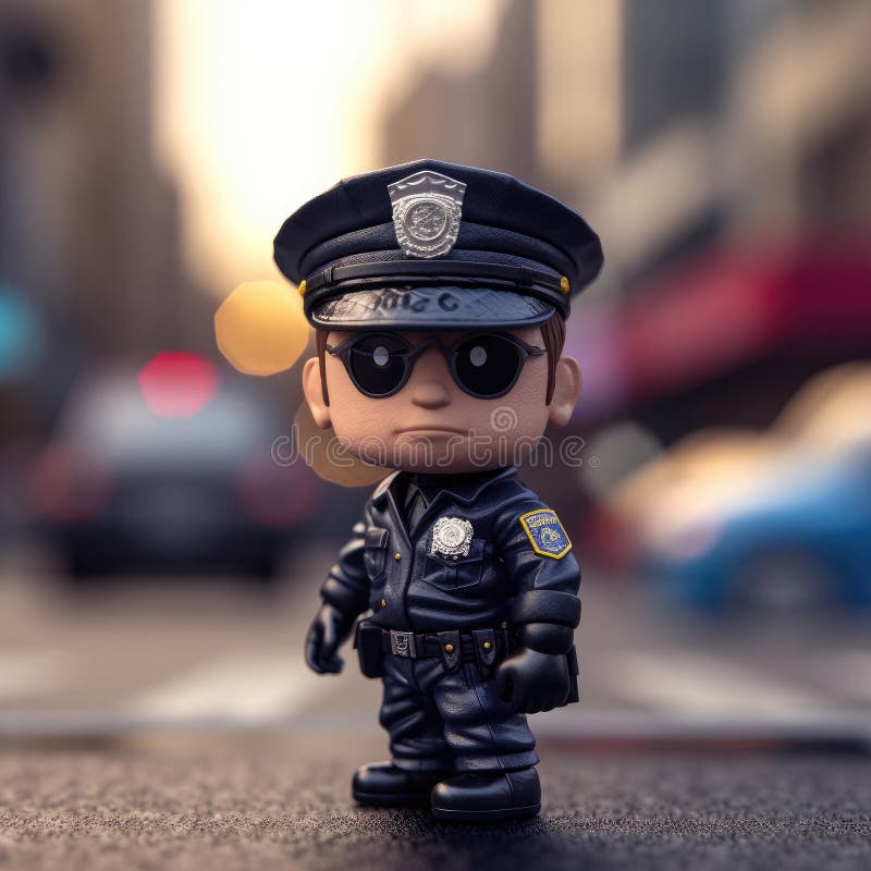 Protecting and Serving: a Realistic Police Officer in Action. Stock ...